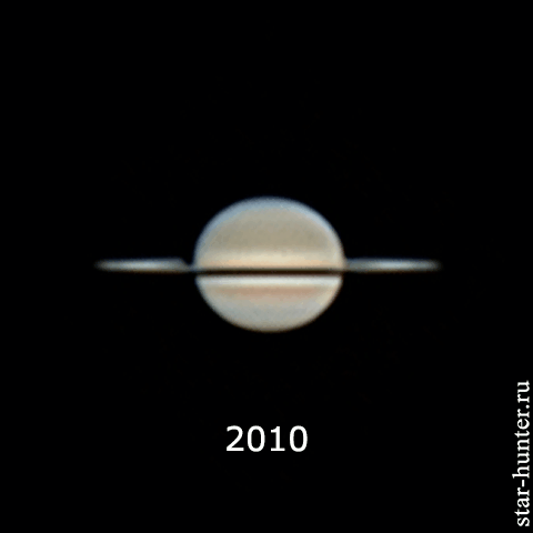 The tilt of the rings of Saturn for 7 years - астрофотография